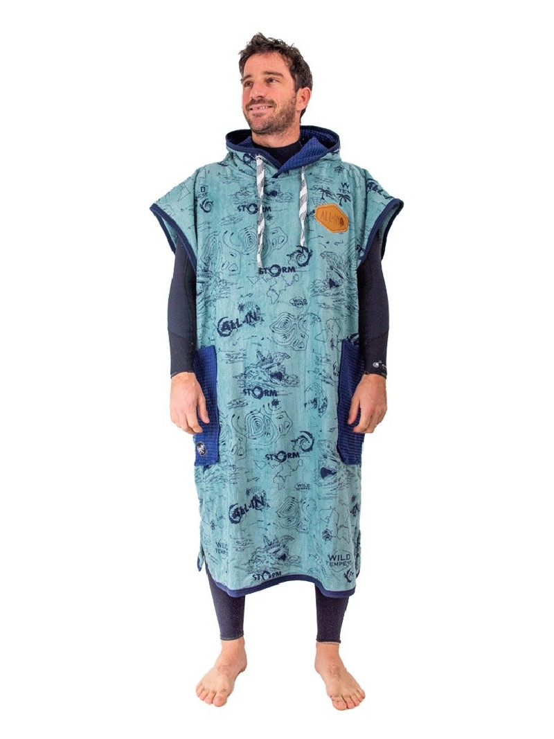 ALL IN - Poncho classic BUMPY Navy homme